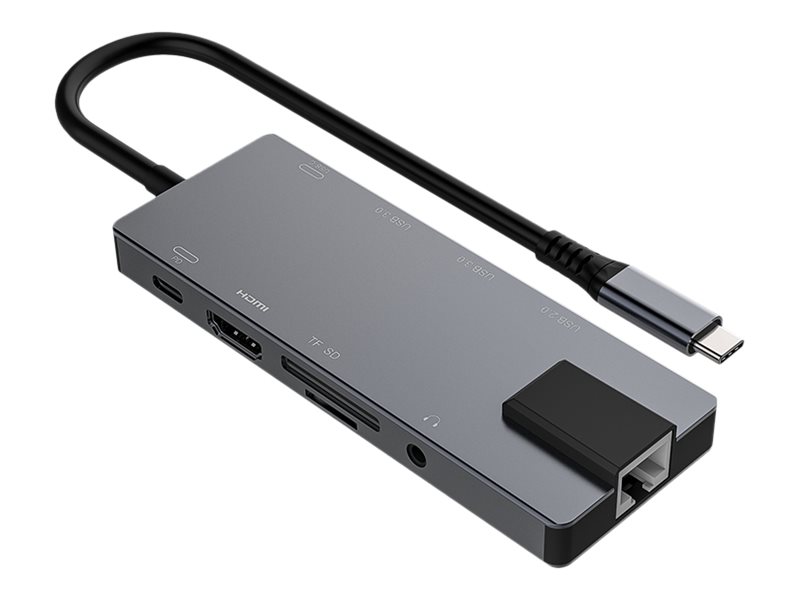 ProXtend - hub - USB-C.10 in 1, MultiHub with 100W PD - 7 porte